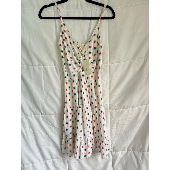 Sim & Sam | Dresses | Sim Sam Polka Dot Tie Front Tiered Mini Dress ...